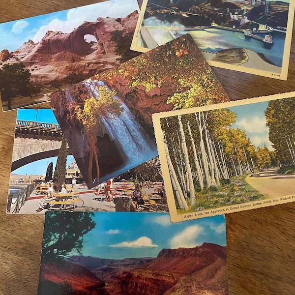Set of Vintage Sea Postcards , Vintage Postcard Set, Unused and Used ...