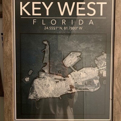 Wall Art Map Key West Florida - Etsy
