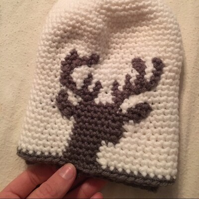 Crochet Pattern Dylan Deer Silhouette Hat/beanie by Lakeside Loops ...