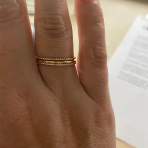Set of 3 Ultra Thin 14k Gold Filled Stacking Rings Twisted 14k Gold ...