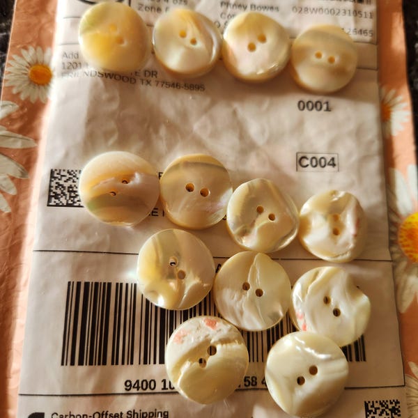 Vintage Starburst Mother of Pearl Sewing Buttons for Knitting and ...