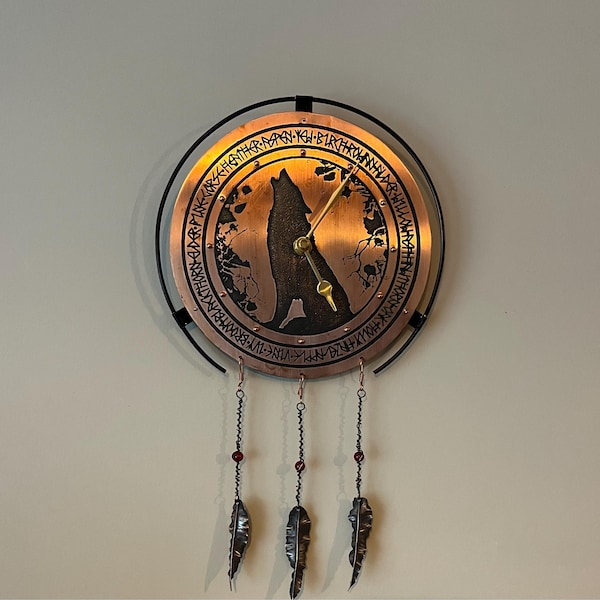 Large Brass Pendulum Wall Clock With Hares * Country Celtic Pagan ...