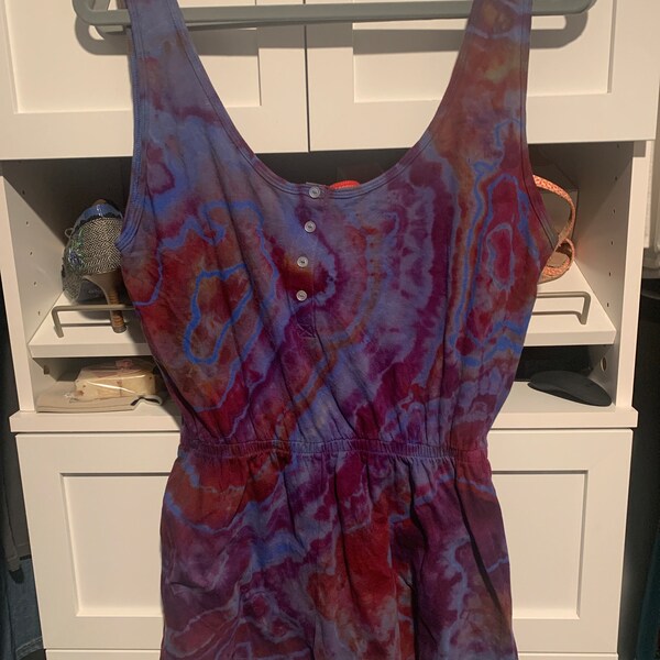 Medium Nautilus Geode Tie Dye T-shirt, Bright Purple & Orange Ice Dye ...