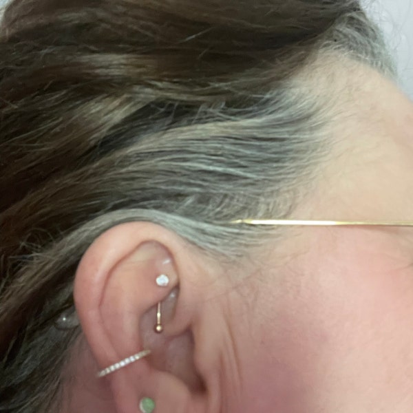 14k Solid Gold Conch Piercing Eternity Clicker Ring..16g..10mm or 12mm ...