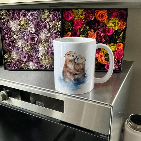 Beaver Mug Watercolor Animal Mug Ceramic Coffee Mug With Animal Motif ...