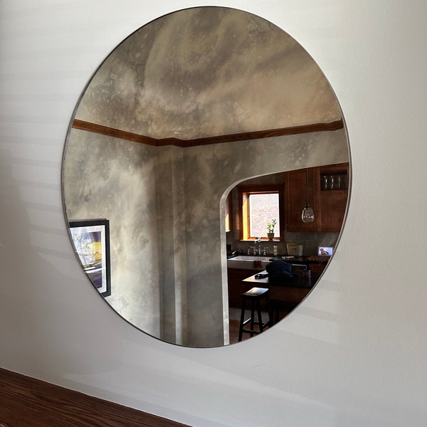 Dark Blue Glass Wall Mirror. Cobalt Blue Art Deco Style Wall Mirror ...