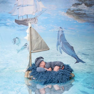 WOODEN RAFT Baby Photo Prop, Real Wood, Vintage Style, Baby Raft Prop ...