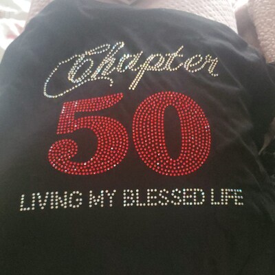 Chapter 50 Rhinestone Birthday Shirt, Bling Shirt, 50th Birthday Shirt ...