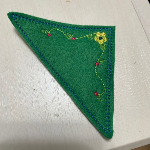 Floral Corner Bookmark Satin Stitch, Digital Files, Machine Embroidery ...