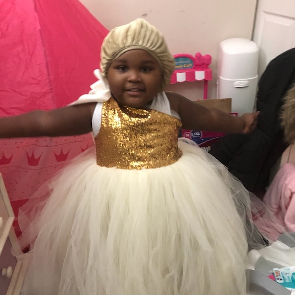 Gold Flower Girl Dress, Gold Sequin Flower Girl Dress, Gold and Bridal ...