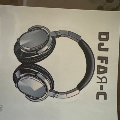Customized Laptop DJ Sticker/ Decal Personalize Headphone Sticker ...