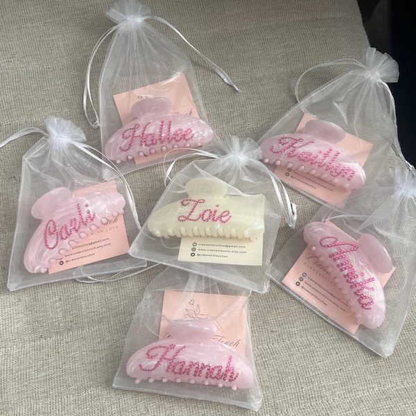 Custom Bridesmaids Claw Clip Custom Name Claw Clip Personalized Name ...
