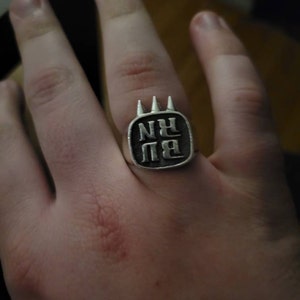 Cyberpunk 2077 Johnny Silverhand Ring BURN - Etsy