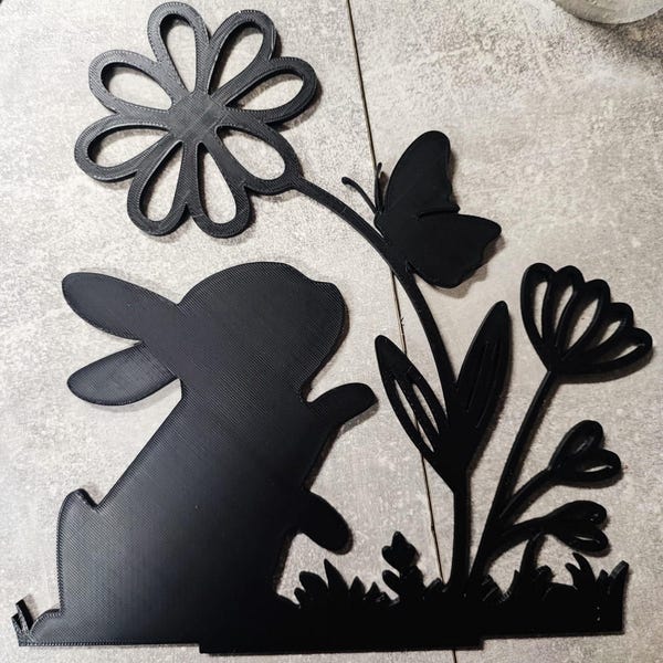 Easter Bunny SVG - Easter Bunny Cut File - Floral Easter Cut File ...