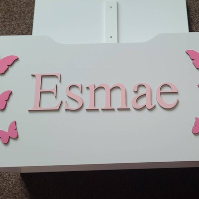 Personalised Toy Box Name & Embellishments. Pastel Name. Hot Air ...
