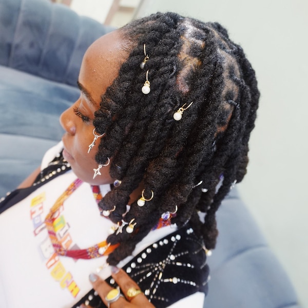 Copper and Topaz Beaded Loc Coil, Loc Jewelry, Braid Coil, Hair ...