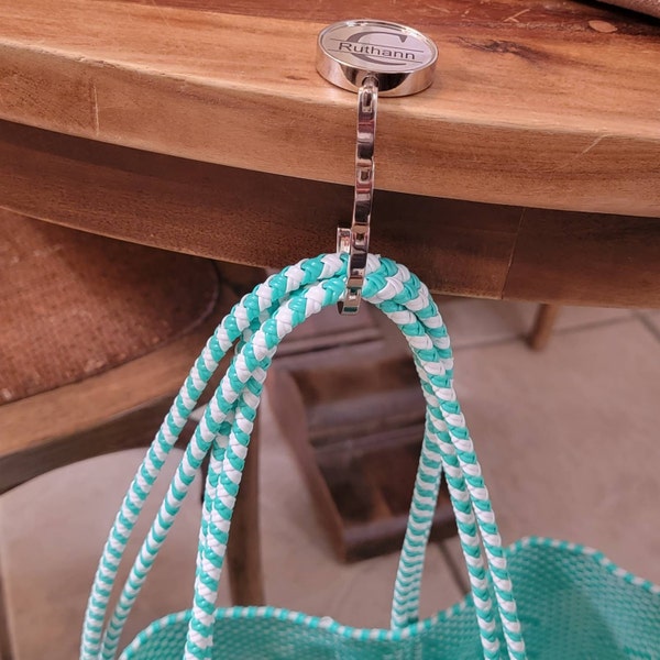 Custom Engraved Purse Hook Sets, Personalized Folding Handbag Hanger ...