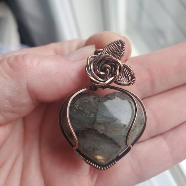 Treble Clef Pendant, Pink CZ Wire Wrapped Necklace, Handmade Birthday ...