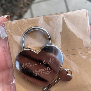 Engraved Heart Love Lock With Key Travel Bridge Love Locks for ...