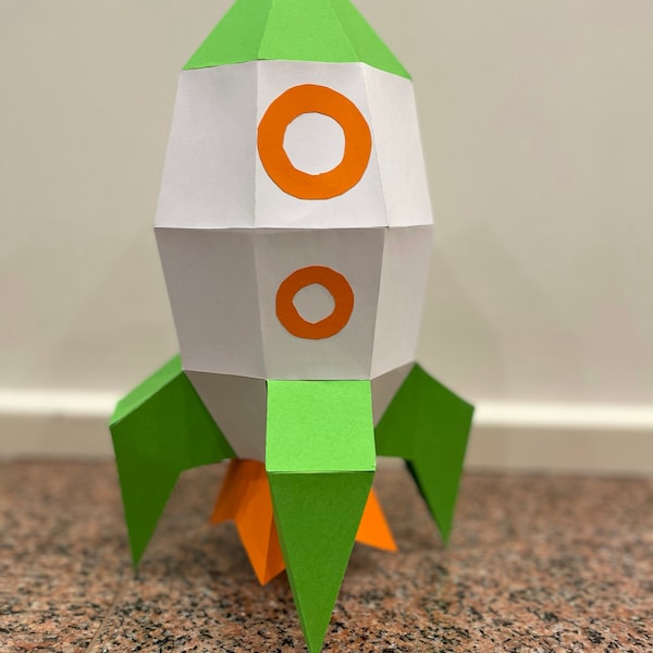 DIY Papercraft Rocket,rocket Lamp,paper Rocket,rocket Gifts,rocket Toy ...