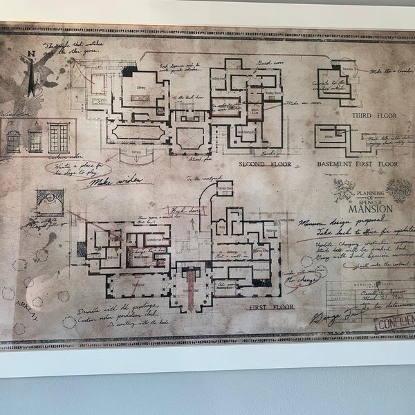 Resident Evil, the Spencer Mansion Plan, High Quality, A3/A2 Prints - Etsy
