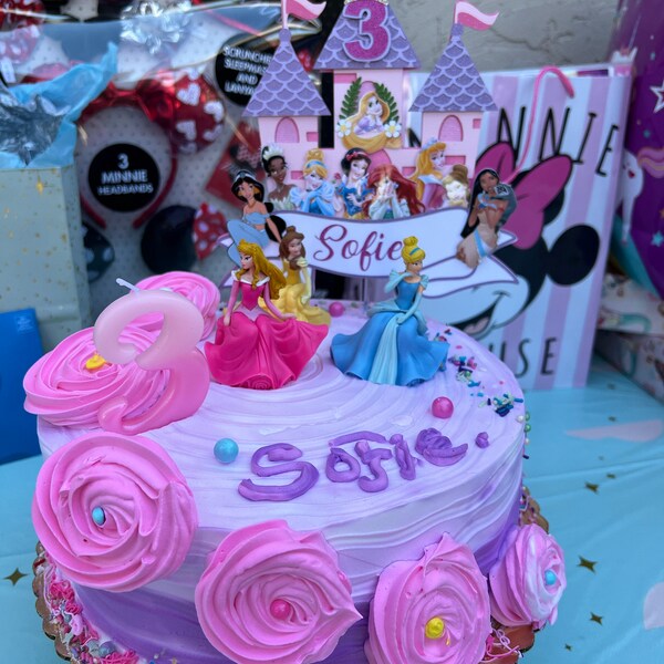 Disney Princess Cake Topper, Personalized Cake Topper,disney Princesses ...