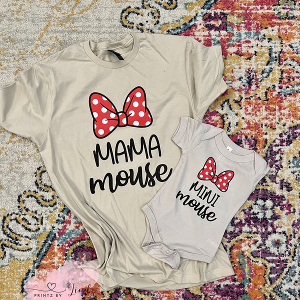 Mama Mouse, Mini Mouse, Dots Bow, Minnie, Family, Svg and Png Formats ...