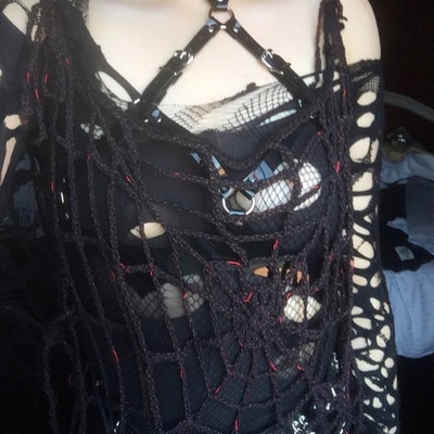 Halloween Costume Lydia Deetz Look Black Red Poncho Beetlejuice Cosplay ...