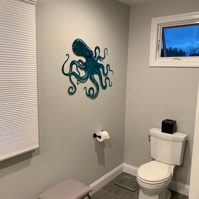 Octopus Metal Wall Art, Turqoise and Blue Octopus, Home Decor for ...
