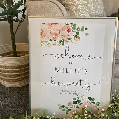 7 Sizes Hen Party Welcome Sign, Hen Party Welcome Sign, Hen Night ...