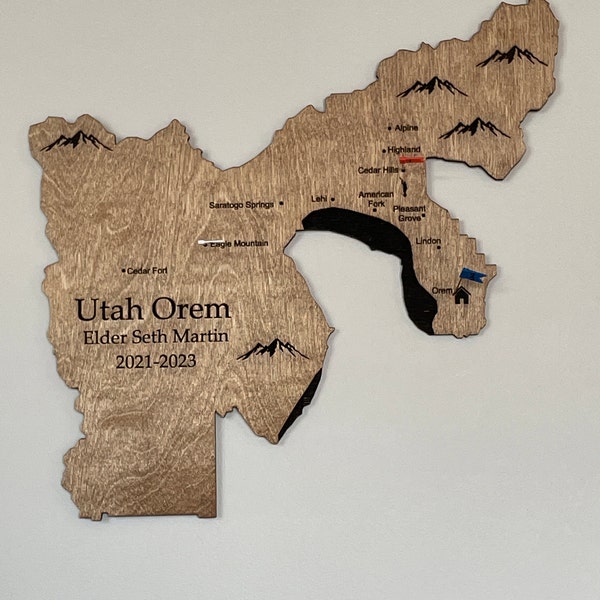 Laser Engraved LDS Mission Map Track Your Missionary's Progress on an ...