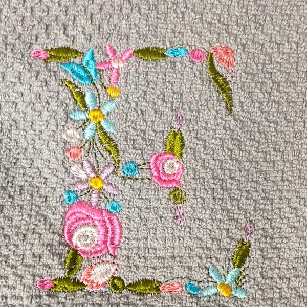 Floral Font Embroidery, A-Z Full Flower Alphabet Machine Embroidery ...