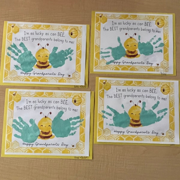 Grandparents Day Personalized Card, Printable Gift, Handprint Art ...
