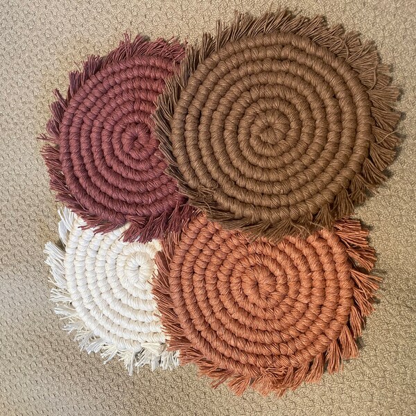 Large Macramé Coaster | Plant Lover Gift | Macramé Plant Mat | Large ...