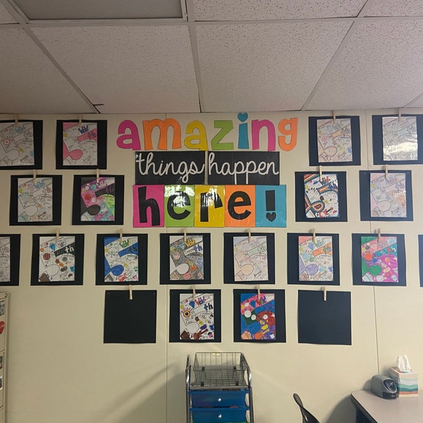 DIGITAL Bulletin Board, Amazing Things Happen Here, Teacher Decor ...