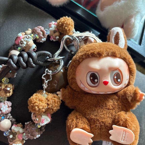 POPMART || Handpainted Skullpanda Beaded Keychain - Etsy