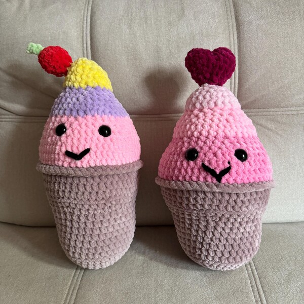Ice Cream Cone Plush Crochet PATTERN - Amigurumi - Etsy