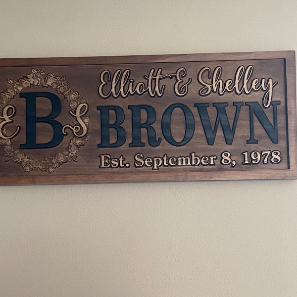 Established Sign | Family Name Sign | Personalized Wedding Gift ...