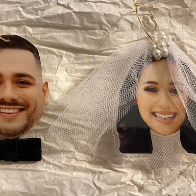 Wedding Custom Facial Drink Mixers,personalized 3D Bow Tie and Veil ...