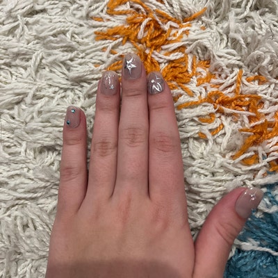 Y2k Silver Punk Nails /japanese Nails /custom Press on Nails/ Hand Made ...