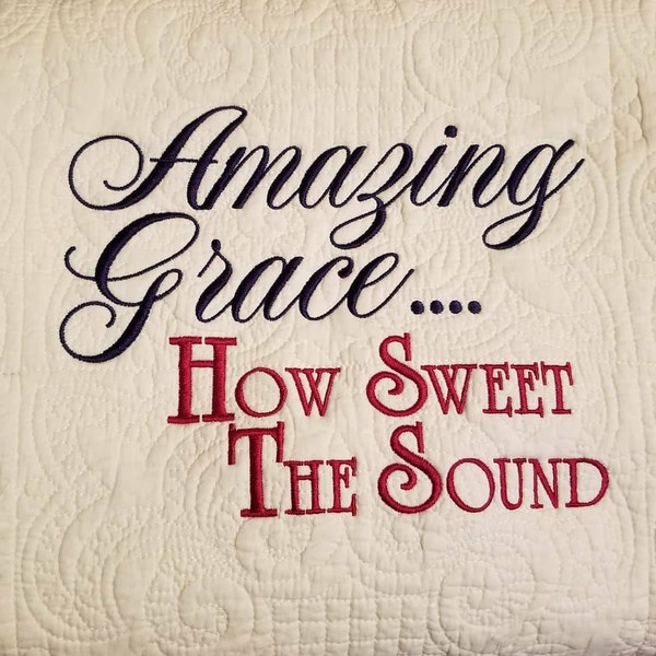 Amazing Grace Embroidery Design, Bible Verse (machine Embroidery) - Etsy