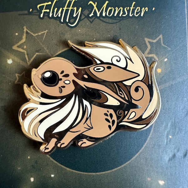 Fluffy Monster Hard Enamel Pin - Etsy