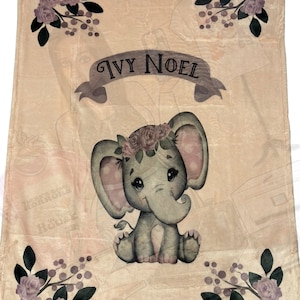 Watercolor Girl Elephant Clip Art, Floral Little Peanut,pink Roses ...