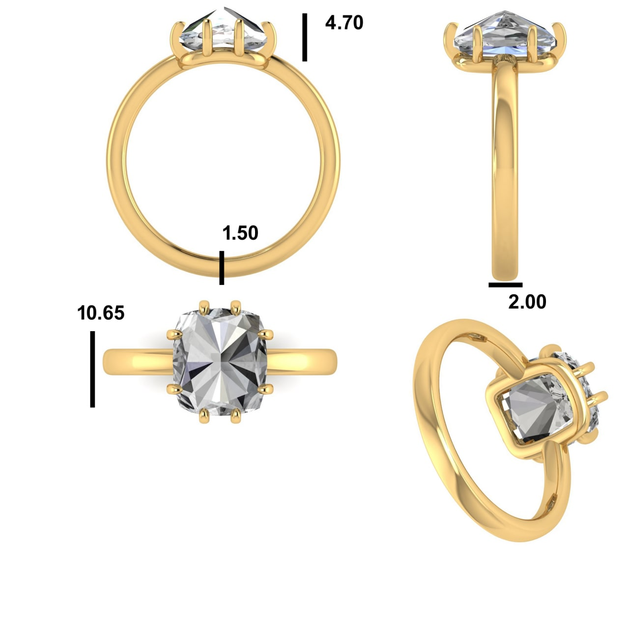 CAD Check - 2 ct Rose Cut from DiamondRensu : r/Moissanite