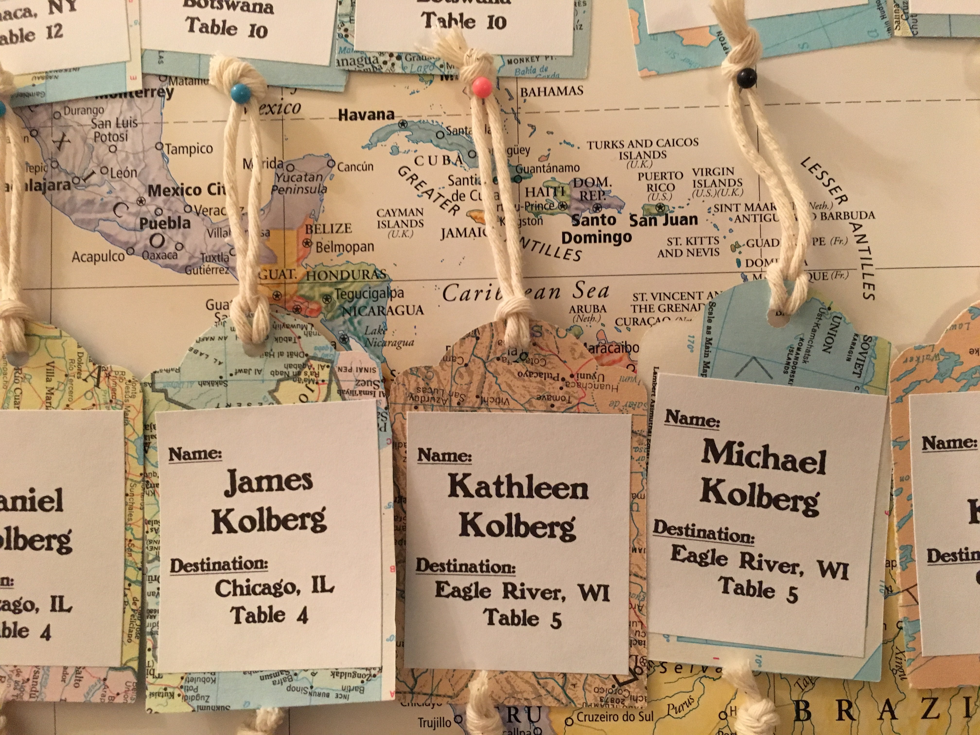 Set of 25 Map Tags Travel Theme Wedding Bridal Shower Tags | Etsy