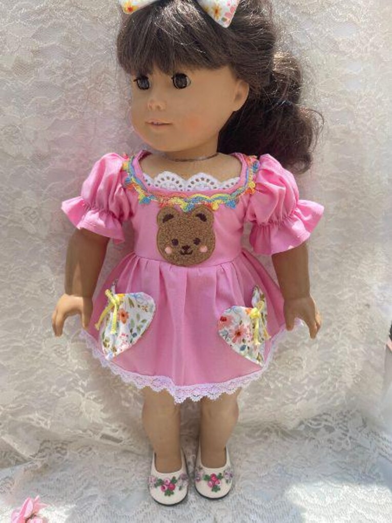 Handmade 18 Inch Doll Dress: Halloween Witch Pumpkins, Long Sleeves ...