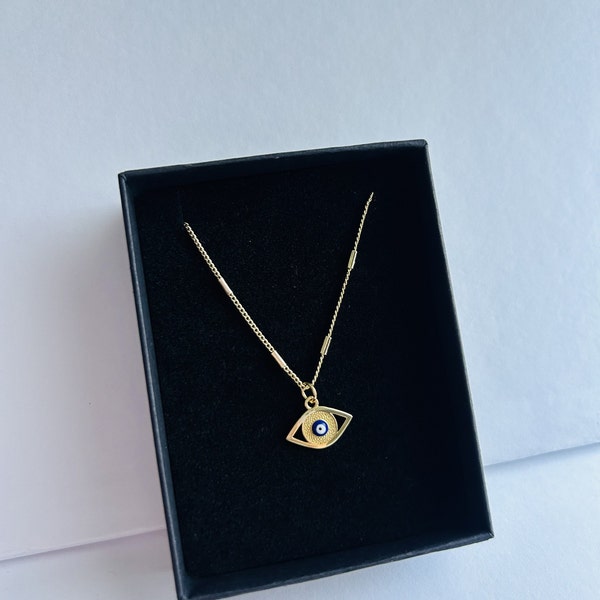 Gold Evil Eye Jewellery - Dainty Evil Eye Necklace - Minimalist ...