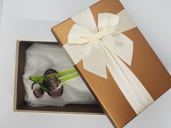 Glass Roses on Long Stem Hand Blown Glass White Roses Hand | Etsy