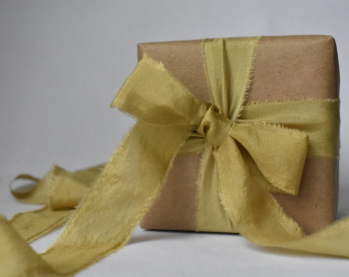 MERMAID Teal Plant-dyed Silk Ribbon / 2.5 Yards of 100% Silk Crepe ...