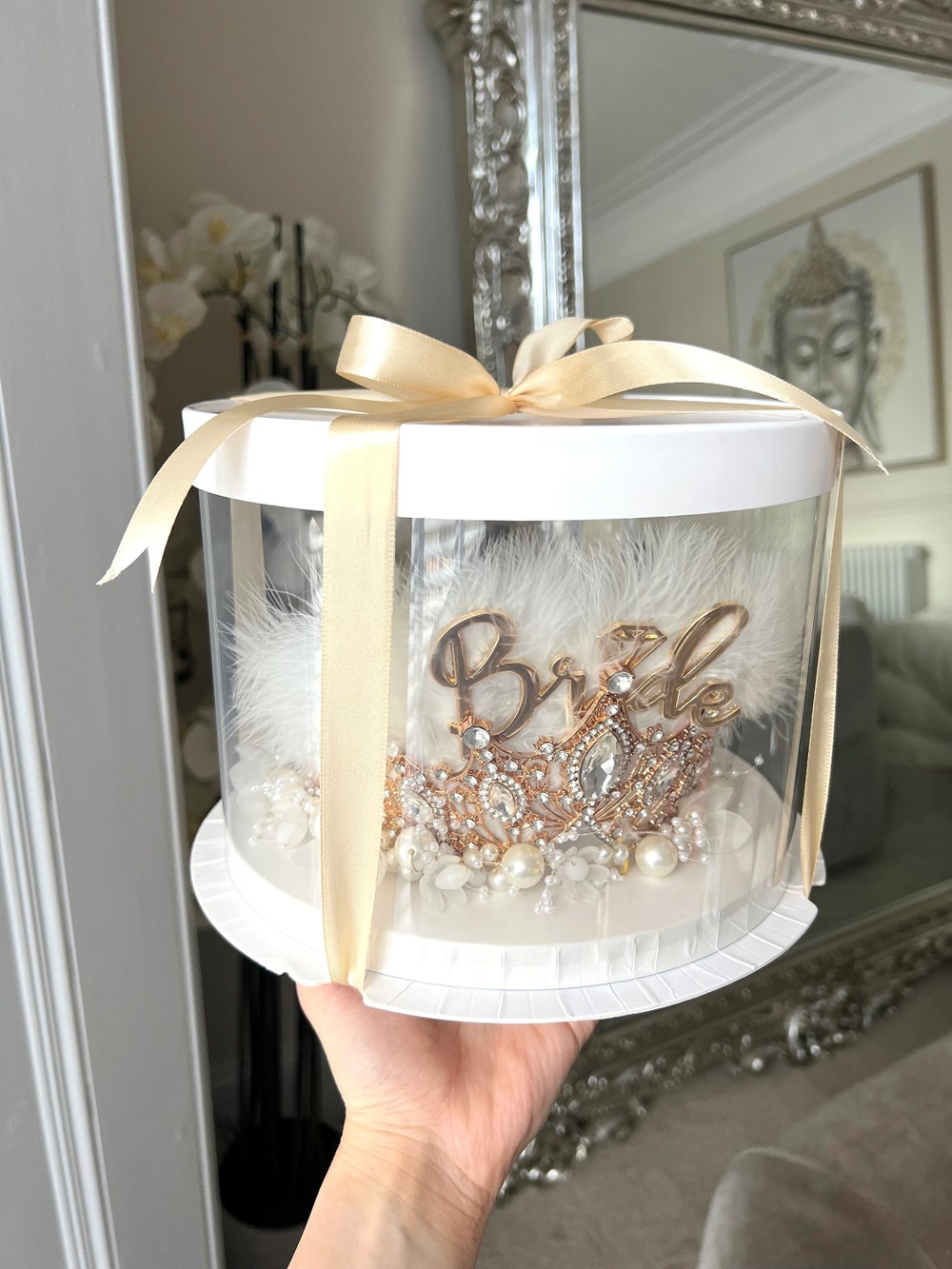 Bride to Be Hen Party Crown in Gold and White, Extravagant Bride ...